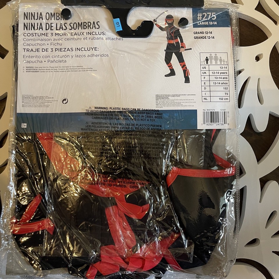 Kids Halloween Costume Shadow Ninja Kids Size Large 12-14 | eBay