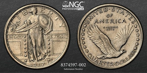 1917 Type 1 Standing Liberty Quarter NGC Genuine AU DETAILS | eBay