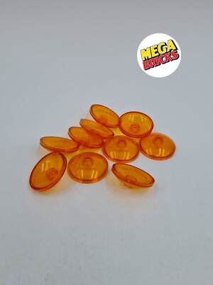 LEGO LOT 10 X PARABOLIC REFLECTOR 3X3 ORANGE TRANSPARENT REF 35268 / ...