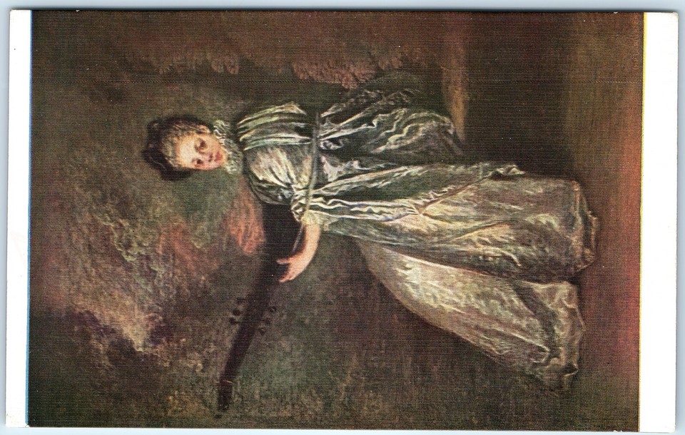 c1900s Antoine Watteau La Finette Painting Rococo Louvre Paris France ...