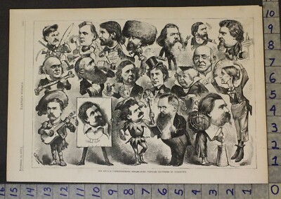 1873 ORATOR LECTURE REINHART CARICATURE HUMOR COMIC WOODCUT ART ...