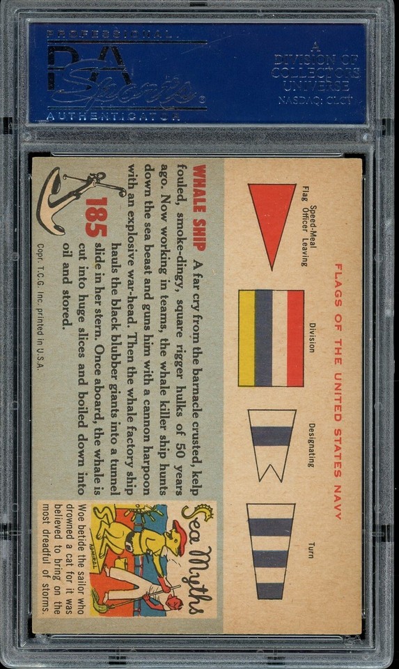 1955 Topps Rails & Sails #185 Whale Ship Rails & Sails PSA 8 | eBay