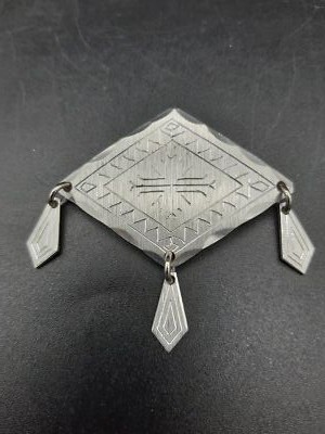 Vintage Sami craft Folk art Pewter Brooch | eBay