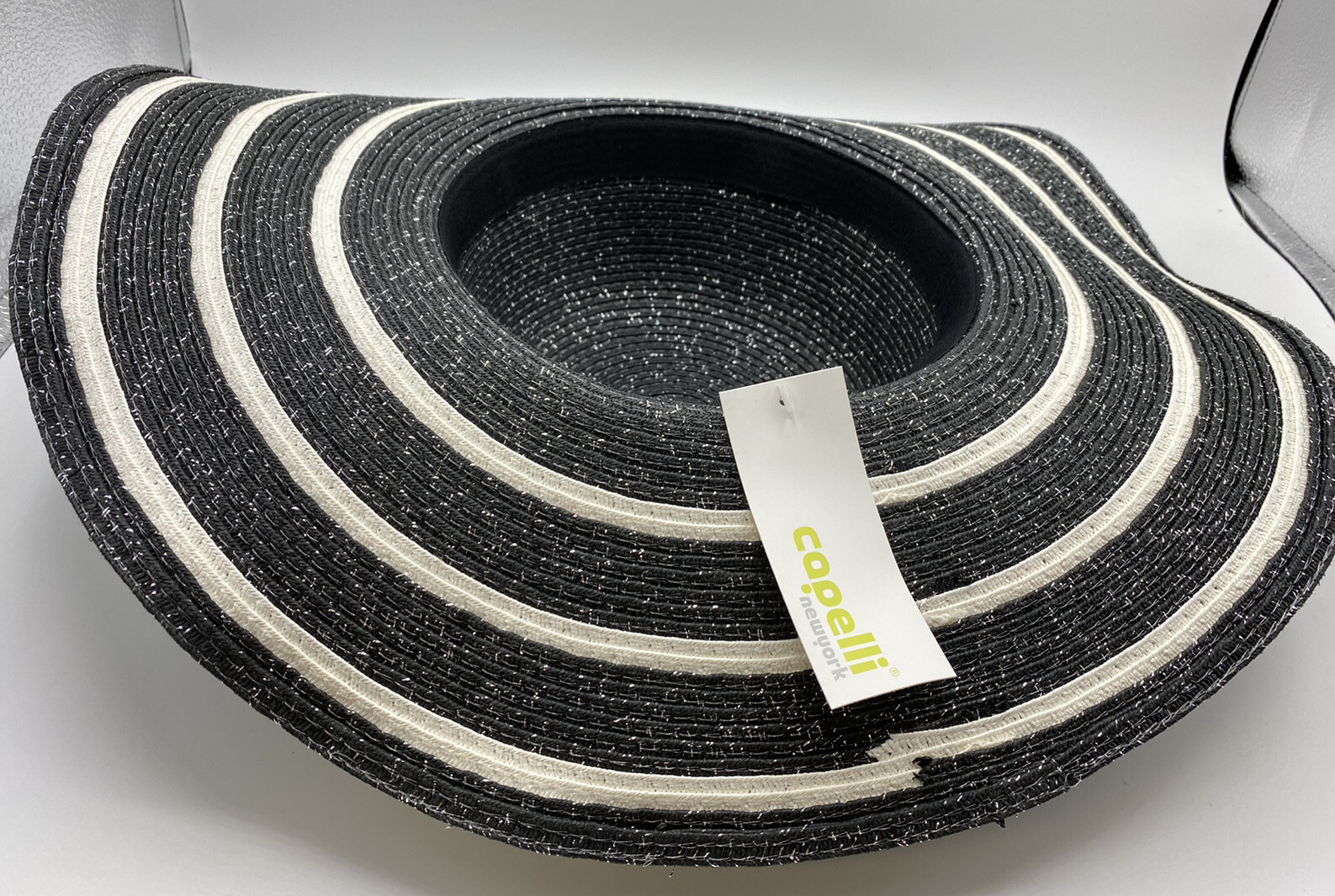 Cappelli Black & White Floppy Sun Hat Metallic And Mu… - Gem