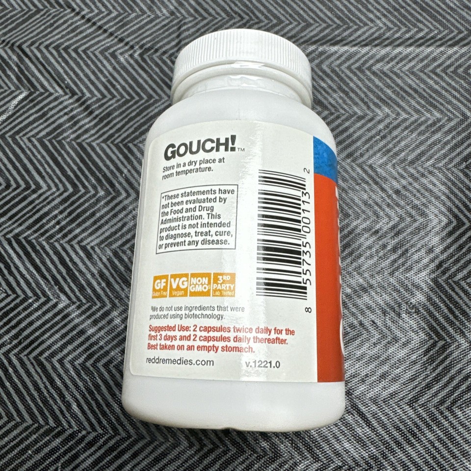 Redd Remedies Gouch! - 60 Vegan Capsules - EXP 08/2025 Healthy Uric ...