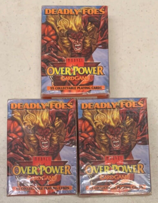 1995 Marvel Deadly Foes Overpower Card Game 3 Starter Decks Sabretooth ...