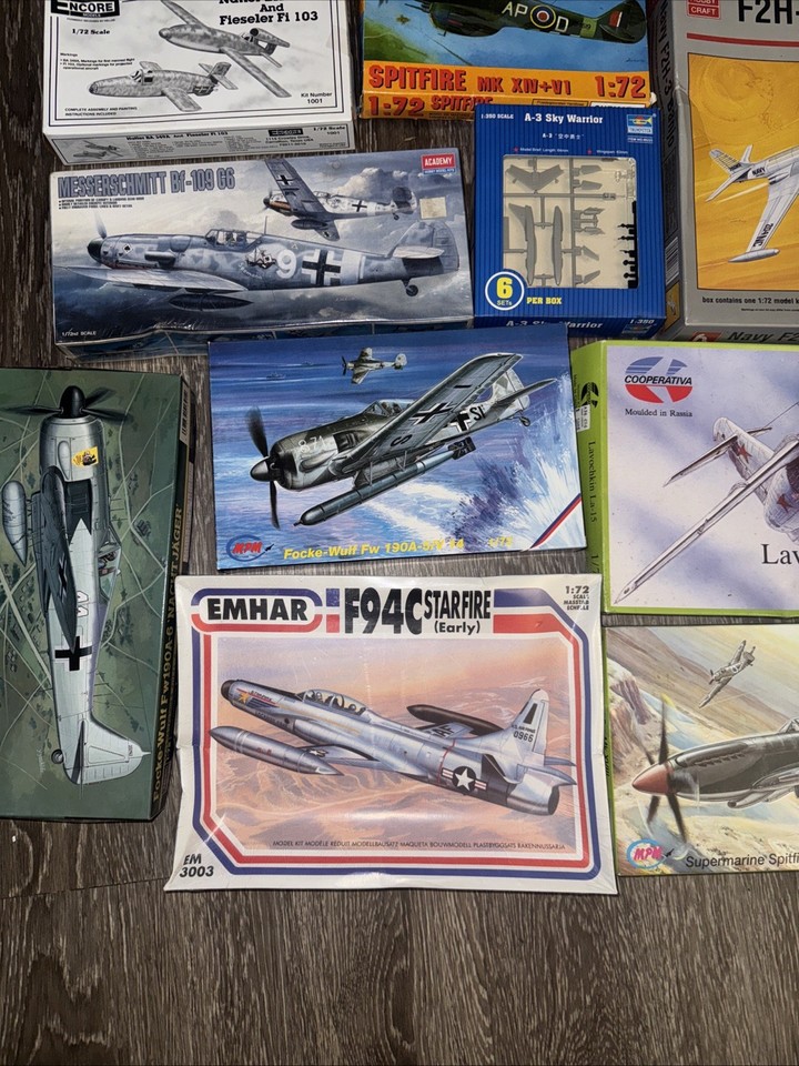 Aircraft Scale Plastic Model Kits - Lot of 10 - Vintage | eBay