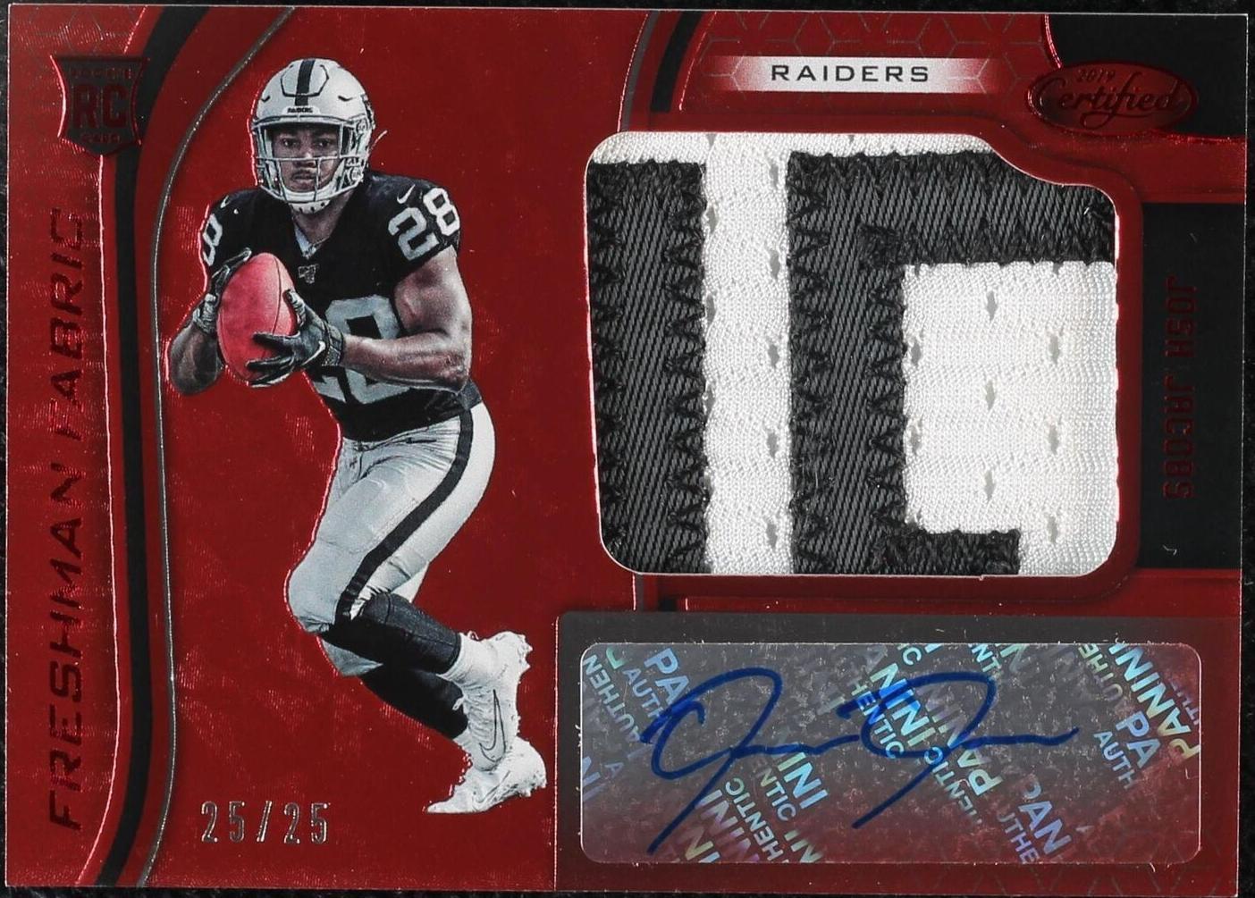2019 Panini Certified - Freshman Fabric Signatures Josh Jacobs #204 ...