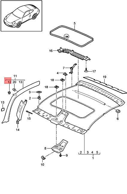 Genuine PORSCHE 2 718 Boxster Cayman 911 Carrera T 991 991R Clip ...