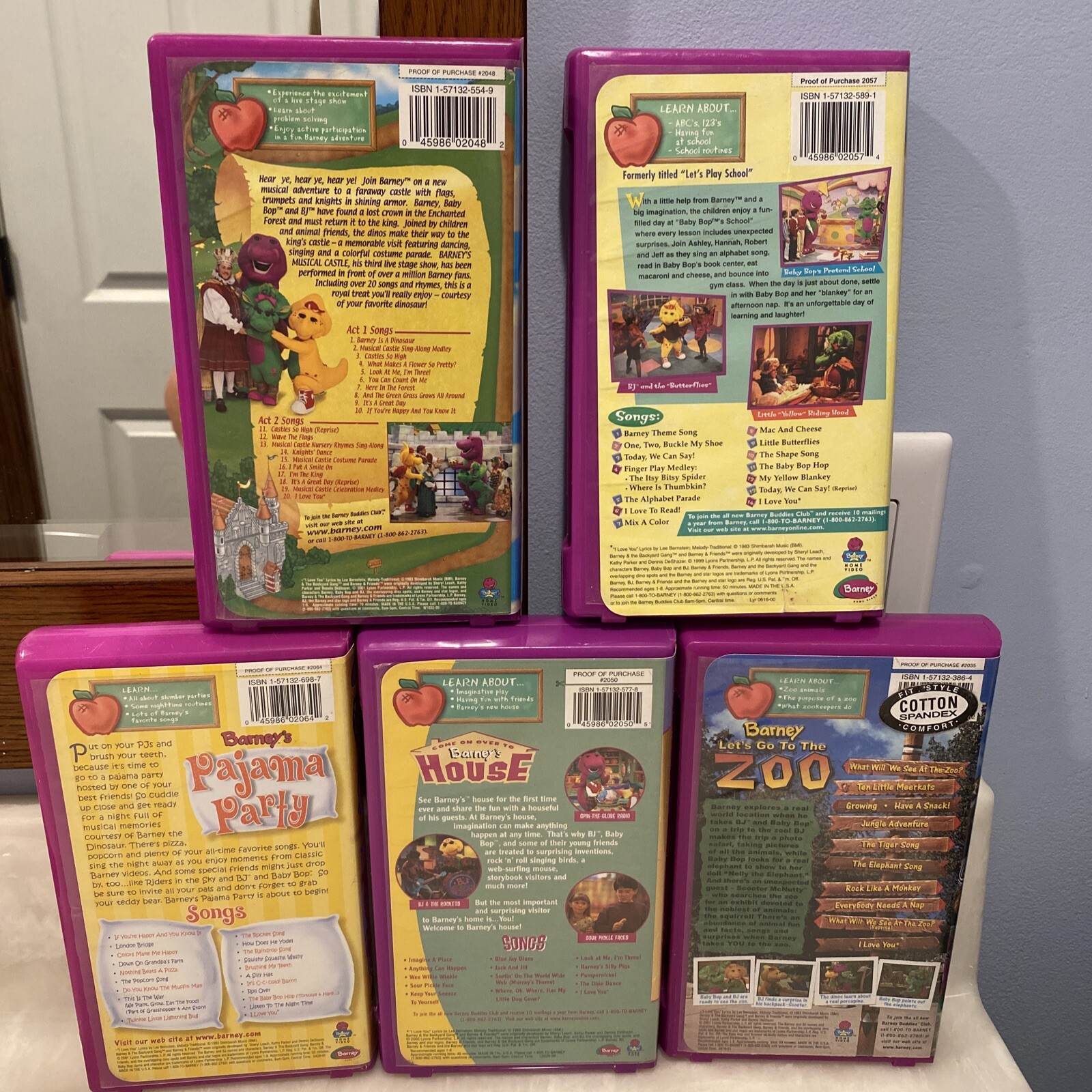 Barney VHS 5 Lot Barney's ABC's & 123's | Grelly USA