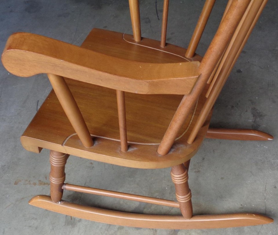 Vintage Solid Wood Spindle Rocking Chair - NEEDS TLC - CLASSIC STYLE ...
