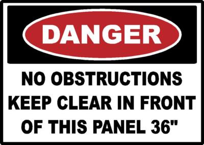 DANGER KEEP CLEAR 36 INCHES ELECTRICAL PANEL DECAL SAFETY SIGN STICKER ...