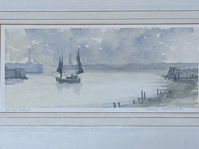 Original watecolour painting signed by Terence Bennett b1935 Whitby ...