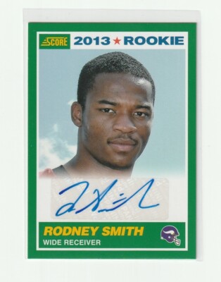 RODNEY SMITH 2013 Score Rookie AUTO Green Border #419 MINNESOTA VIKINGS ...