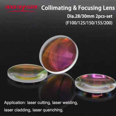 Laser Collimator Focusing Lenses 2pcs/set D28/D30mm F75/100/125/150/155 ...