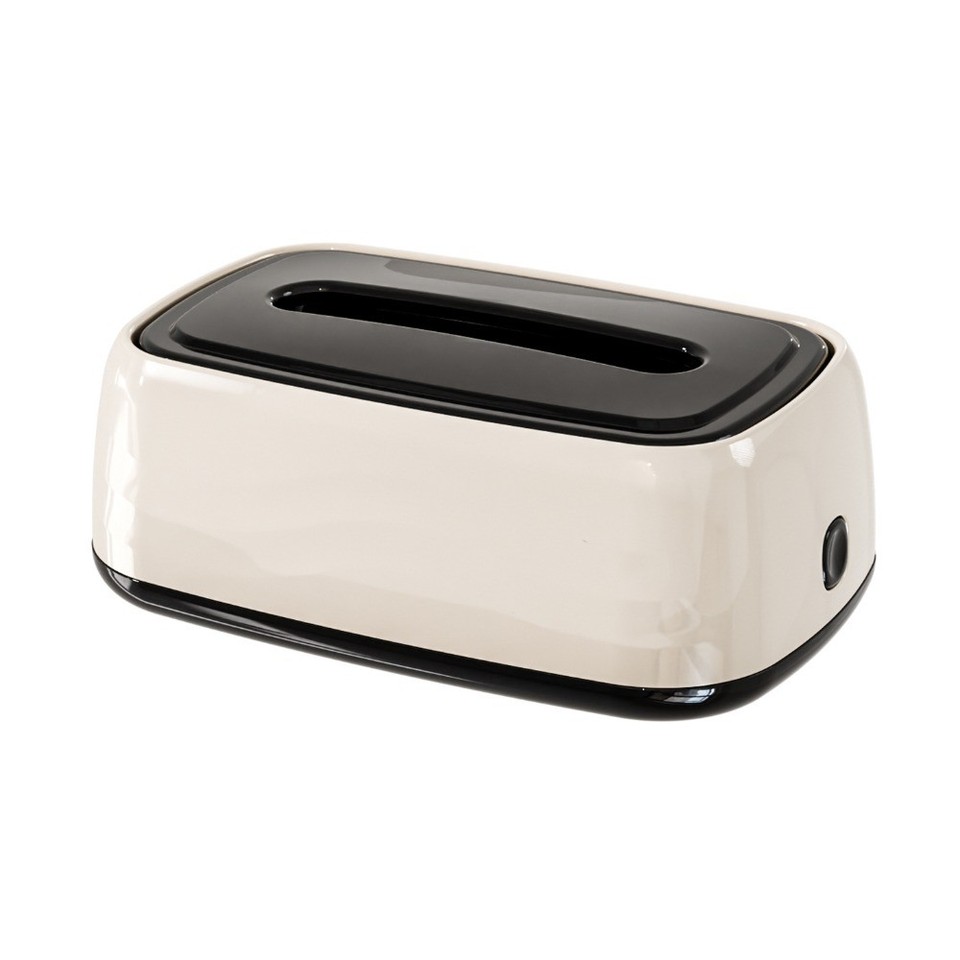 Plastic Tissue Box Holder Large Capacity Paper Towel Storage Box ...