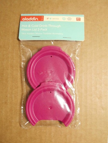 Aladdin Hot & Cold Drink Through Mason Lid 2 Pack Bright Pink New G28 ...