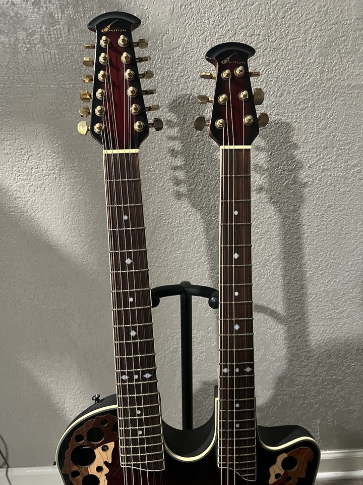 Ovation Celebrity Deluxe Double Neck CSD225 Acoustic Electric Guitar ...