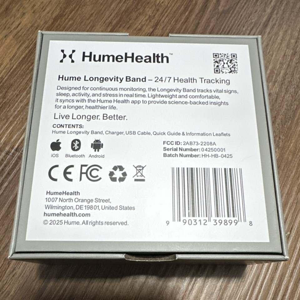HumeHealth Hume Band 1.0 Black Activity Tracker Bluetooth iOS Android ...