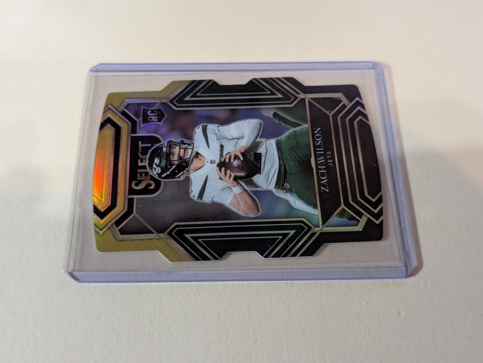 2021 Panini Select Zack Wilson Club Level Neon Green & Black Prizm Die ...