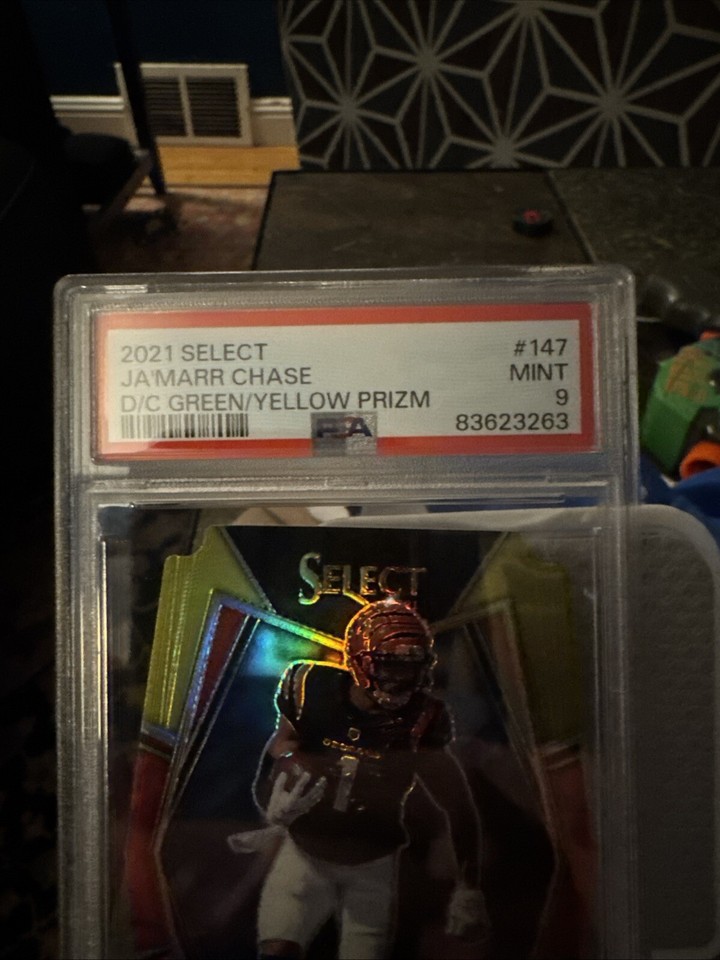 2021 Panini Select Die Cut Green Yellow #47 Prizm Jamarr Chase Rookie ...