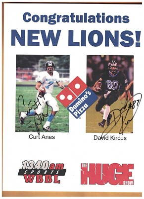 Curt Anes & David Kircus AUTOGRAPHED GRAND VALLEY STATE LAKERS PHOTO ...