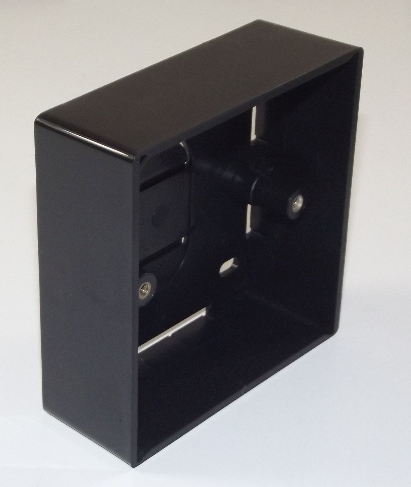 BLACK Single Gang BACKBOX 32mm Deep ABS Wall Mount Pattress Back Box 1 ...