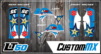 SUZUKI LT50 LTA50 GRAPHIC KIT STICKERS QUAD DECALS GRAPHICS LT50 A LTA ...