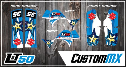 SUZUKI LT50 LTA50 GRAPHIC KIT STICKERS QUAD DECALS GRAPHICS LT50 A LTA ...