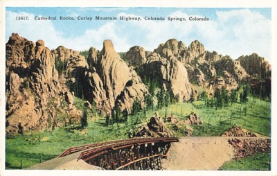 Postcard Cathedral Rocks Park Corley Mountain Highway Colorado Springs ...