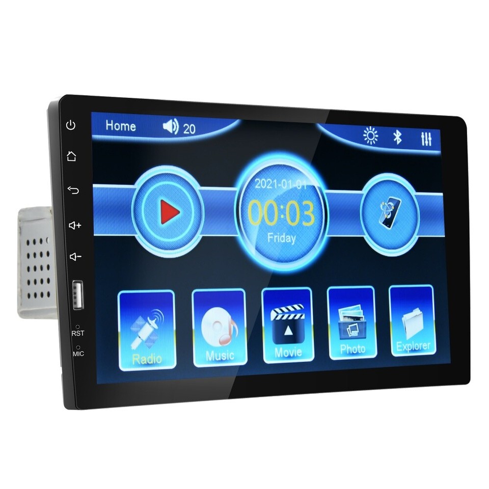 Single 1Din 9" Car Stereo Radio Bluetooth FM Touch Screen Mirror Link ...