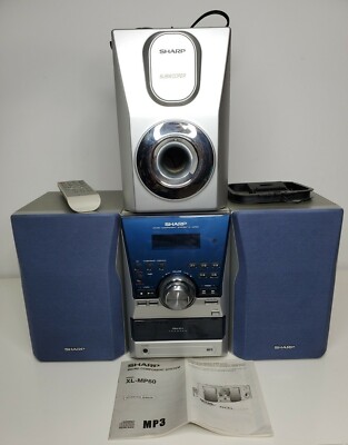 Sharp Micro Component System XL-MP60 5 CD Changer Remote Player. Aux ...