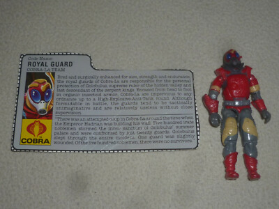 VINTAGE GI JOE ROYAL GUARD ACTION FIGURE 1987 HASBRO ARAH FILE CARD ...