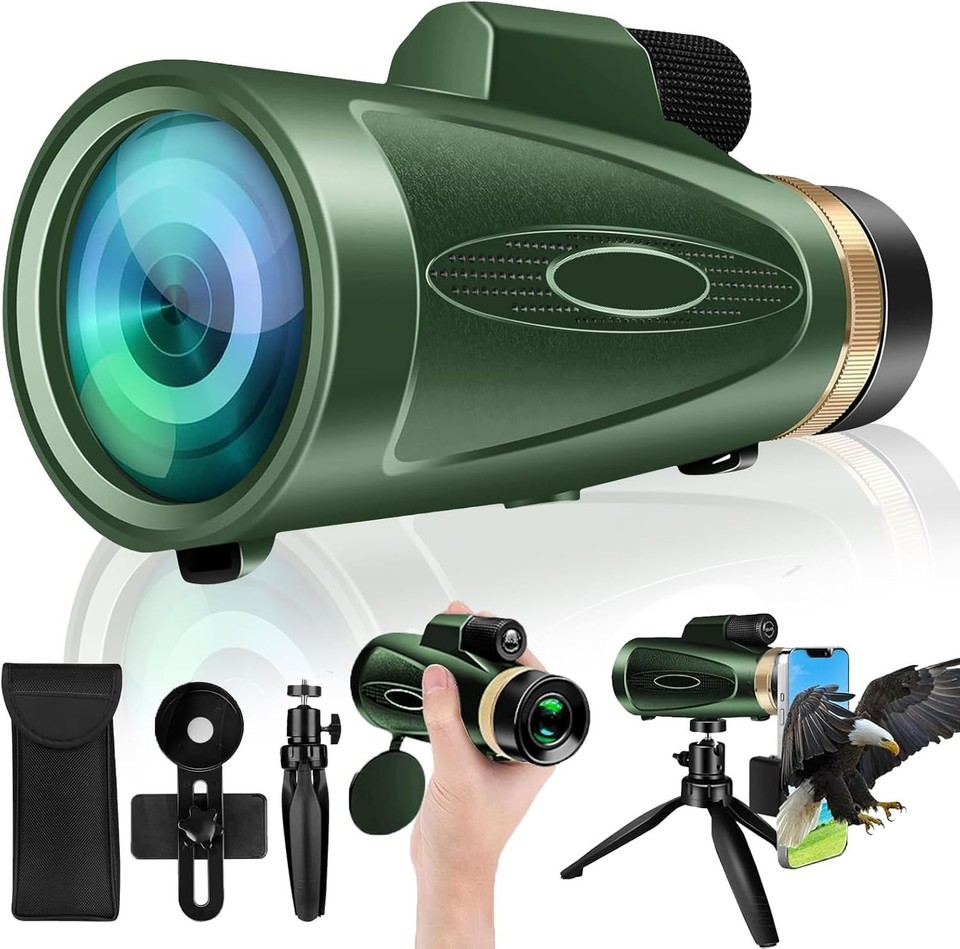 Versatile 80x100 HD Monocular: Perfect for Hunting, Camping, and Bird ...
