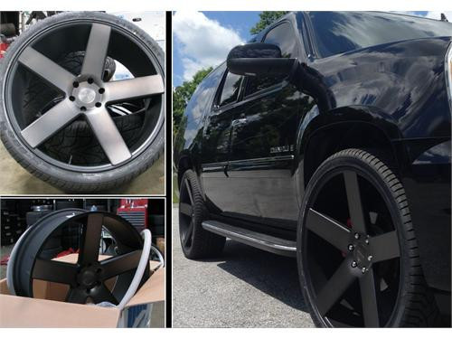 4-28" Dub Wheels Baller Black CONCAVE Rims Escalade Yukon Silverado LTZ ...