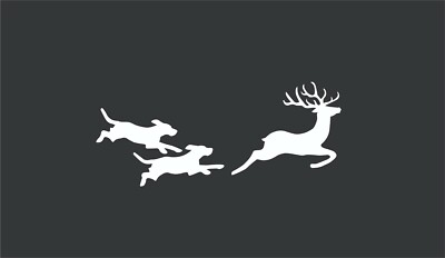 Dogs Running Deer Design 1 Hunting Vinyl Decal Sticker Window - FREE ...