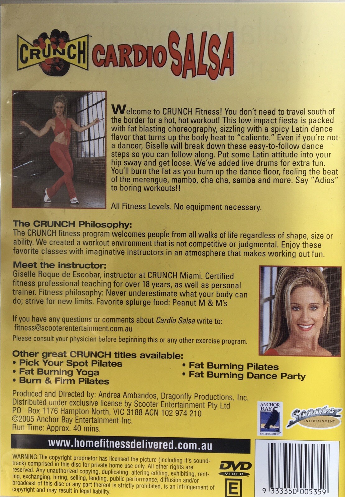 Crunch Cardio Salsa DVD Burn Fat with Sizzling Latin Dance Moves Like ...