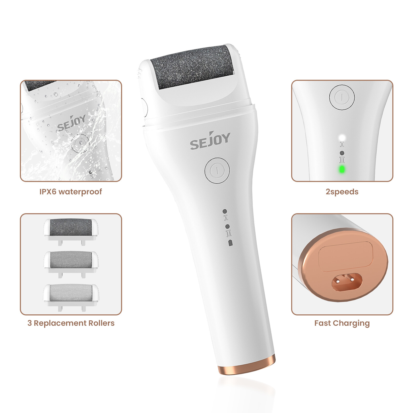 SEJOY Electric foot callus remover Electric Foot Grinder Pedicure Foot ...