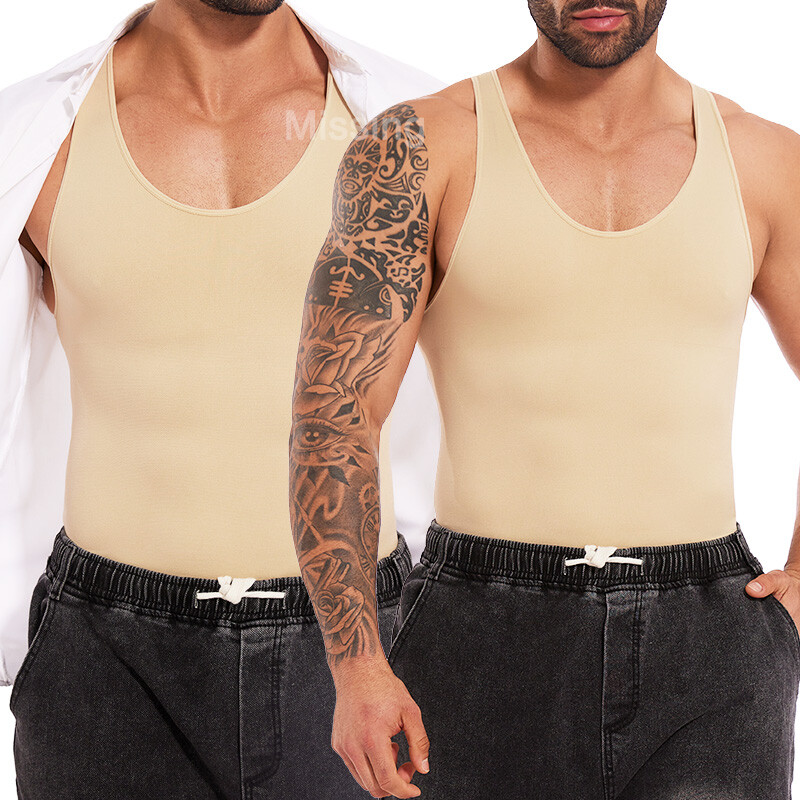 Men's Full Body Shaper Tummy Control Bodysuit Smooth Compression Body ...