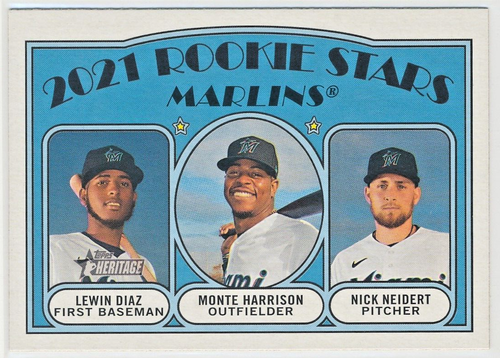 2021 Topps Heritage - Monte Harrison - Miami Marlins - Rookie Stars ...