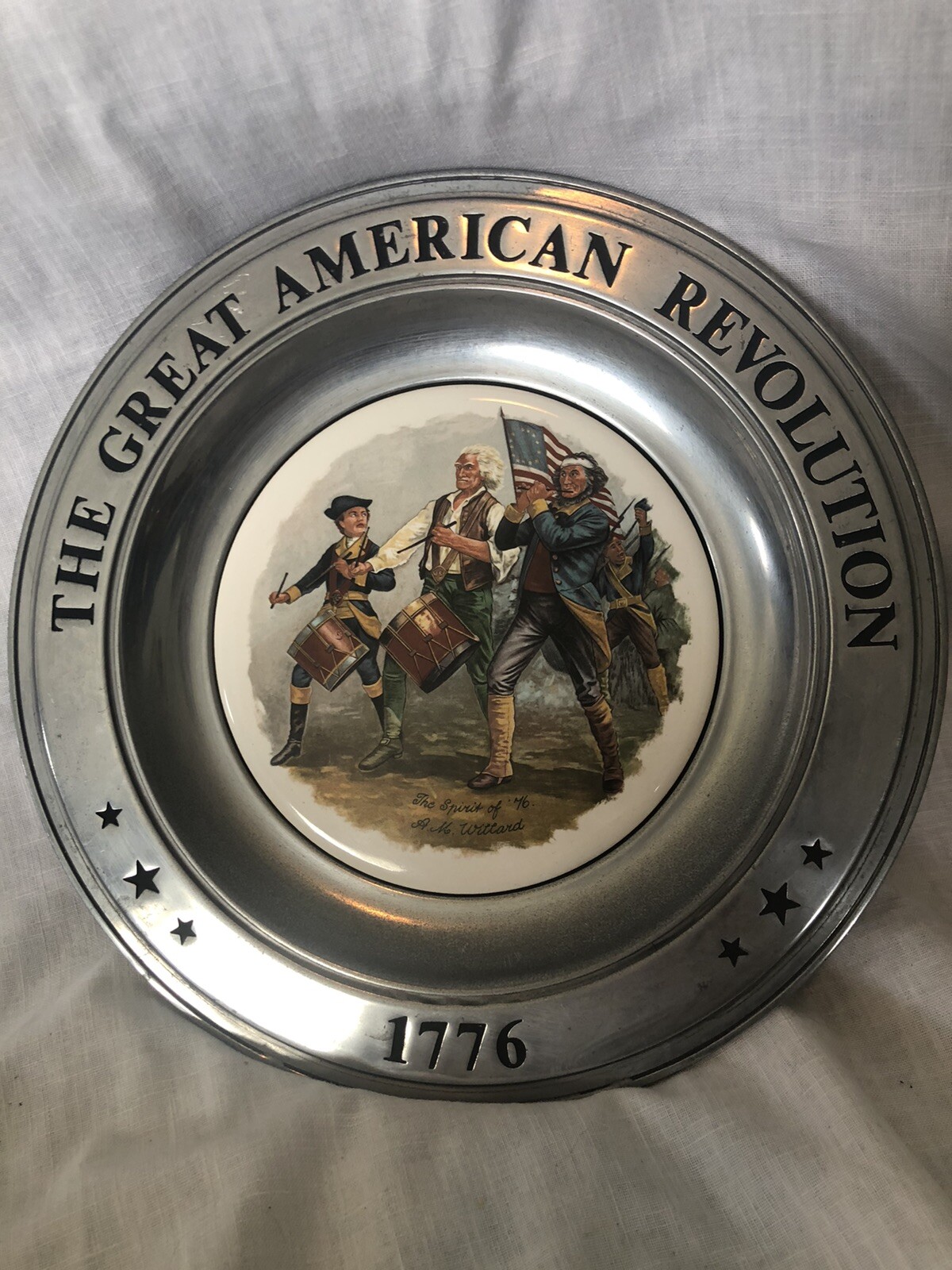 THE GREAT AMERICAN REVOLUTION 1776 "The Spirit Of ‘76" Pewter Plate ...