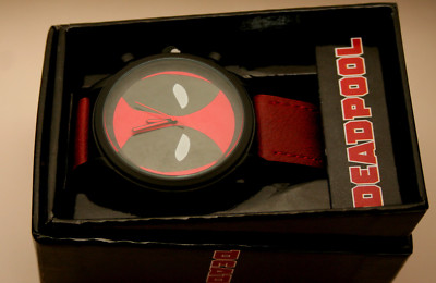 Marvel Comics DeadPool Logo Accutime Watch Large Men's New NOS Box | eBay