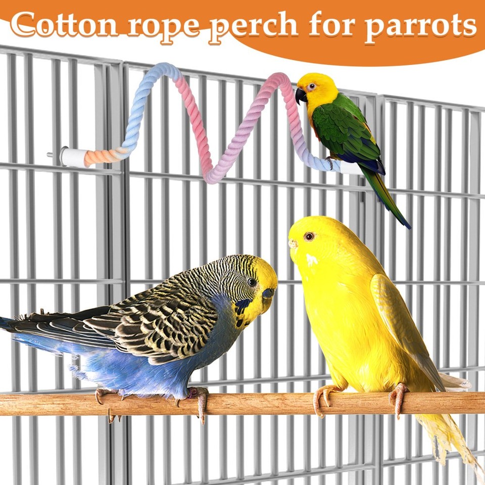 3 Pcs Cage Climbing Ropes Swing Ladder Bird Perches for Cockatiels ...