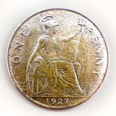 Great Britain British Penny 1927 George V Coin XF KM#826 9.45gr L249 | eBay
