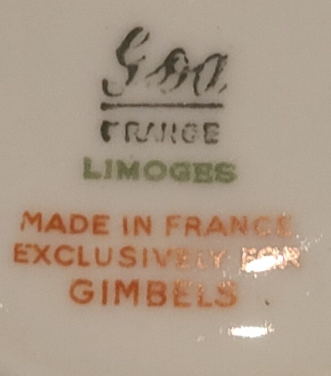 Vintage Limoges GOA France Porcelain Dinnerware Set for 12 Gimbel ...