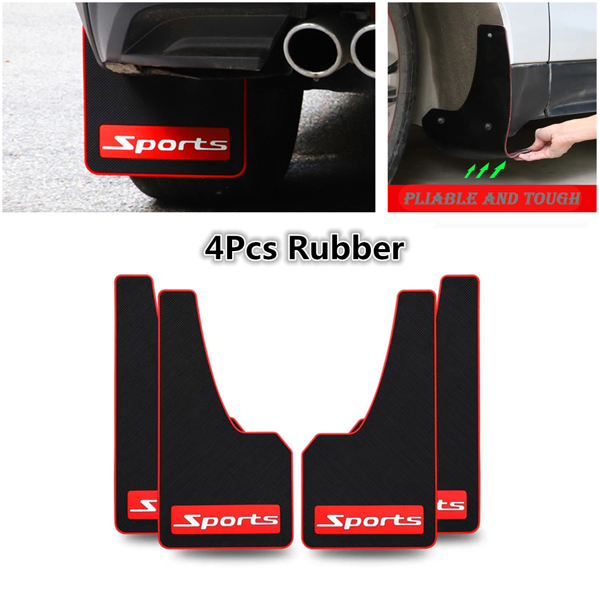 4Pcs/set Car Front+Rear Fenders Mud Flaps Mudguards Splash Guards ...