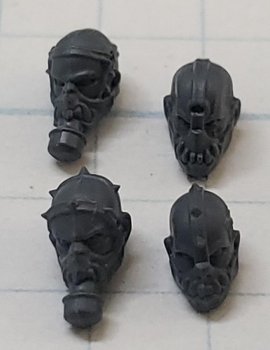 Warhammer 40k World Eaters Bits Jakhals Cultist Bare & Mask Heads x4 ...