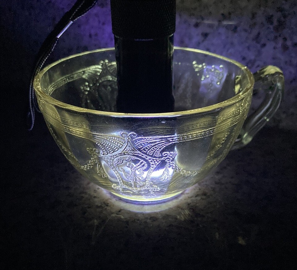 Yellow Amber Federal Depression Glass Teacups Cameo Ballerina Pattern ...