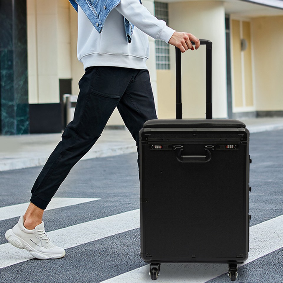 Metal Rolling Makeup Case with 4 Universal Wheels Combination Lock ...