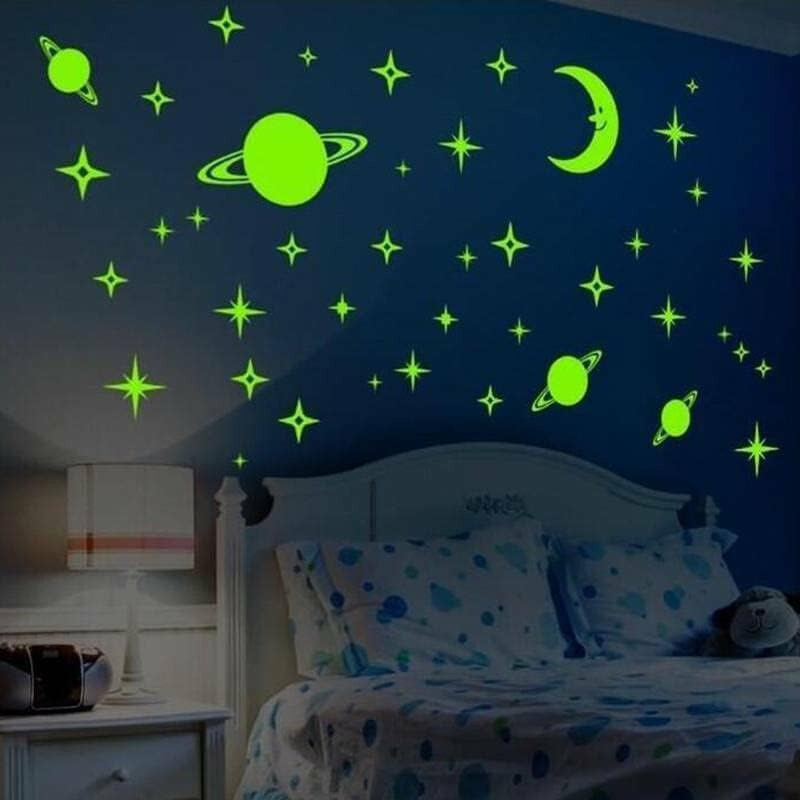 100 Pcs Luminous Star Stickers, Wall Stickers for Bedroom, Living Room ...